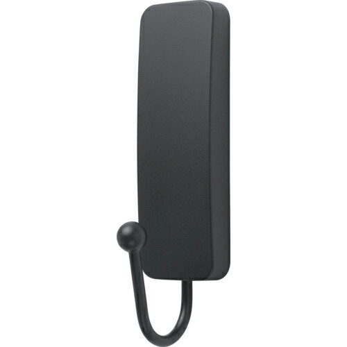 特長：簡単にはがせ、多くの材質の壁面（平滑面）に対応します。（壁紙や凹凸面には使用できません。)壁面を傷めません。軽めのバックを掛けたたり、カーテンふさ掛けとしても使えます。落ち着いたマットブラック色です。用途：平面壁への収納、一時置きに。...