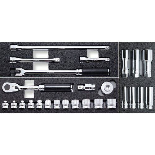 特長：狭い箇所へのアクセスを可能とするコンパクト（薄肉）設計です。各部の精度を追求することにより優れた使用感を実現しています。新形状ボールディンプルの採用によりガタツキのない接合を実現しています。（PAT.）ソケットレンチとしての基本性能を...