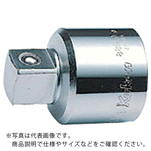 特長：ハンドルに異なる差込角のソケットを接続するアダプターです。用途：25.4mm差込角のハンドルで異なる差込角のソケット接続に。仕様：差込角凹(mm)：25.4差込角凸(mm)：19.0全長(mm)：60材質／仕上：クロムモリブデン鋼(S...