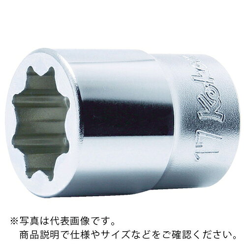 特長：ドレンプラグ等の4角凸形状を駆動可能な4角凹ソケットです。仕様：差込角(mm)：12.7対辺寸法(mm)：19全長(mm)：40対辺(mm)：19材質／仕上：クロムモリブデン鋼(SCM435)　●代表画像について 商品によっては、代表...