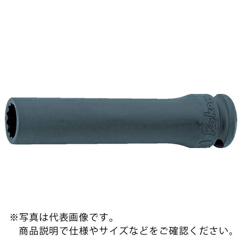 特長：ボルト／ナットに接する開口部(12角)はもちろんのこと、差込側の四角駆動部にも角を傷めずハイトルクを確実に伝える面接触のフラットドライブを採用しています。仕様：差込角(mm)：9.5対辺寸法(mm)：10全長(mm)：80対辺形状：1...