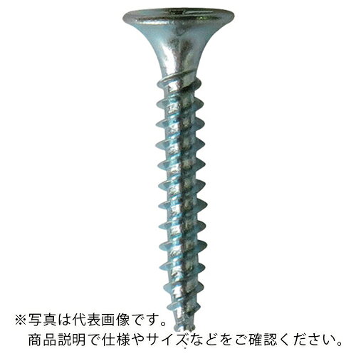 特長：鋼製下地材と天井材を留めやすいネジピッチです。用途：壁や天井材を鋼製下地材に締結するビスです。仕様：寸法(mm)d：3.5全長(mm)：41頭部径(mm)：8寸法(mm)d×全長：3.5×41タイプ：ラッパ頭ラッパ頭材質／仕上：スチー...