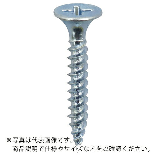 特長：石膏ボード等の内装工事のボードを板厚1mm以下の鋼製下地に下穴なしで取り付けできます。用途：建築内装工事の各種ボードの留め付けに。仕様：寸法(mm)d：3.0全長(mm)：20頭部径7mm頭部形状：ラッパ材質／仕上：スチールユニクロ　...