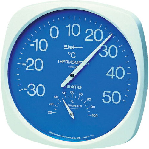 特長：直径25cmの大型文字盤で、シンプルで機能的なデザインです。ロングセラー商品です。用途：室内の温湿度管理に。仕様：測定温度範囲(℃)：-30〜50測定湿度範囲(%RH)：20〜100寸法(mm)：W285×H285×D35直径25cm...