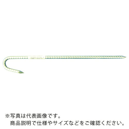 特長：異形タイプ（J型頭）で引き抜き強度をアップしました。工事現場や駐車場、ガーデニングなど様々な場面で使用できます。用途：ロープ、ワイヤーなどの固定に。侵入防止ロープの設置に。仕様：折返し長(mm)：40〜50全長(mm)：200径(mm...