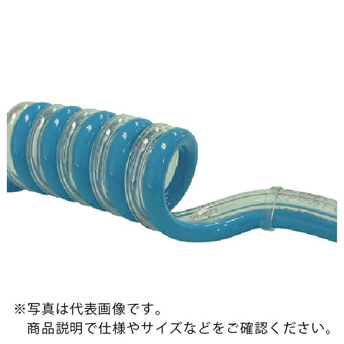 特長：稼動部に使用出来ます。タッチチューブを溶着してスパイラル状にしています。色分けする事が出来ます。用途：各種エア配管に。稼動部に。仕様：色：透明、青全長(mm)：760使用範囲(m)：1.48コイル径(mm)：42コイル長(mm)：36...
