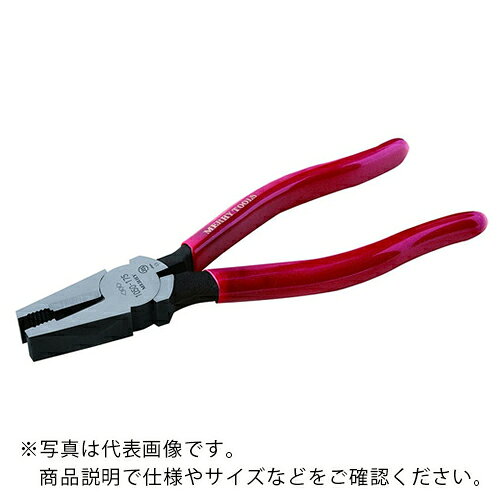 特長：最高級特殊鋼を使用、耐久性抜群のスタンダードペンチです。ローレット加工を施してあり、ナットなども回せます。仕様：全長(mm)：200切断能力(mm)鉄線：φ3.2切断能力(mm)銅線：φ4.0切断能力(mm)VA線(VVF)：2.0×...