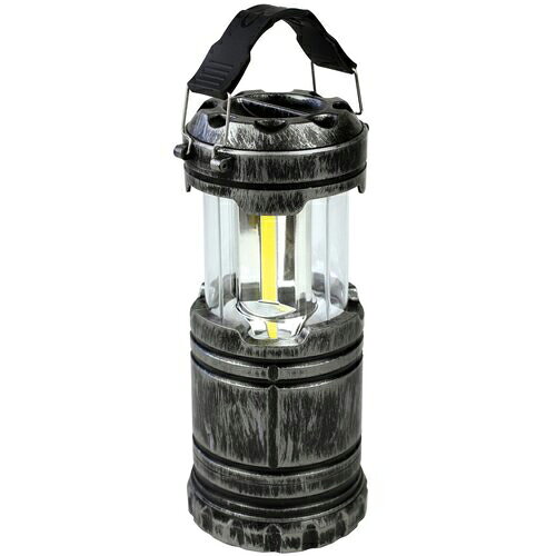特長：高輝度COB型LEDを採用しています。上に引き上げると点灯。下に押すと消灯。電源スイッチで懐中電灯に。コンパクトなので携帯や収納に便利です。切替ベルト付きで、持ち運びや吊り下げにも適しています。用途：アウトドアやキャンプの際に。懐中電...