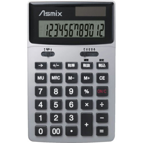 特長：液晶画面の傾斜角度を変えられるチルトアップ機能のついた電卓です。仕様：桁数：12縦(mm)：172横(mm)：106厚さ(mm)：25色：シルバー材質／仕上：本体：ABS　●代表画像について 商品によっては、代表画像を使用している場合...