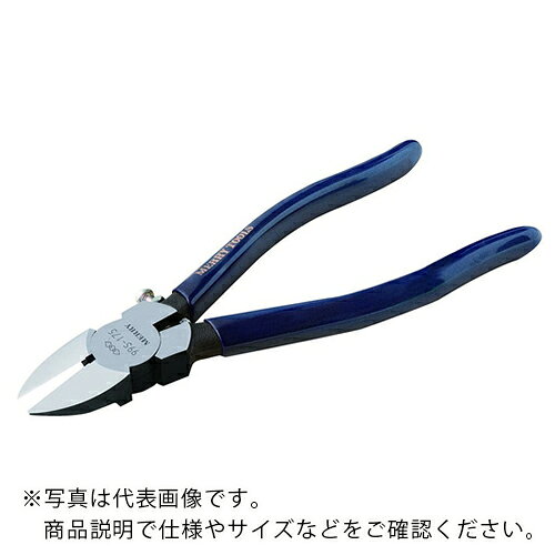 特長：大径の樹脂切断に適します。刃のくい違い防止ストッパー付です。用途：プラスチック成型品のゲートの太物切断。仕様：全長(mm)：200刃表面形状：円状刃切断能力(mm)樹脂：φ10円状刃ばね付ソフトカバー付材質／仕上：炭素鋼グリップ：ポリ...