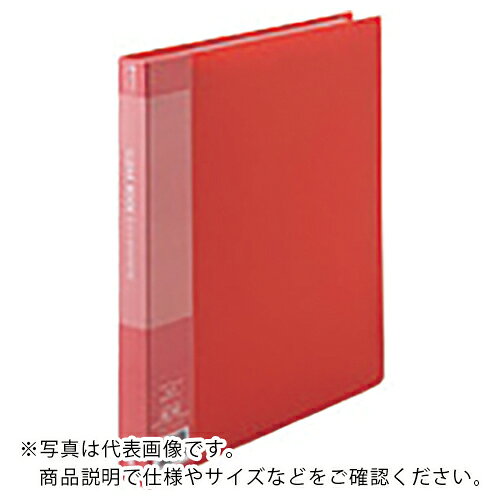 特長：スマートバリューのクリアーブックです。背表紙は書き込みのできるタイプです。仕様：色：レッド規格：A4−Sポケット数：40枚背幅：25mm表紙厚：0．75mmポケット厚：0．05mm外形寸法：縦307×横240mm1箱入数：10冊クリア...
