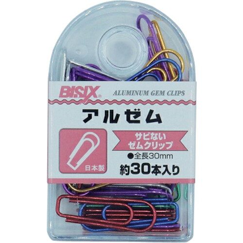 特長：錆びにくいアルミニウム製のゼムクリップです。仕様：色：メタリックカラー6色アソート寸法：全長30mm包装：収納便利なPSケース（フック式）入数：約30本材質／仕上：アルミニウム　●メーカー取寄商品について 本商品はメーカーからの取寄商...