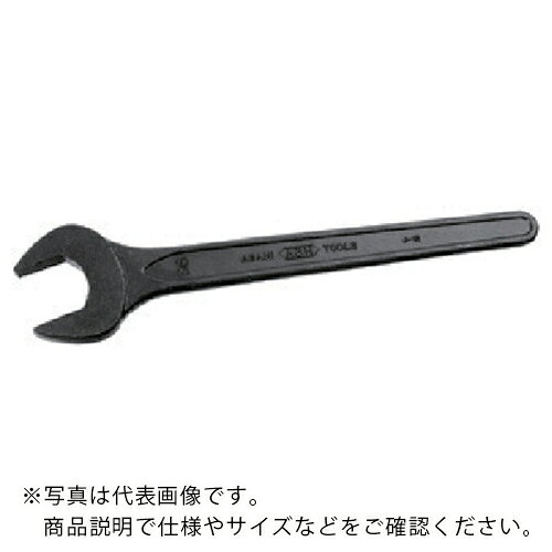 特長：JIS規格品です。スパナの利点である仮締め時の早回しが可能です。口の傾き角度が約15°付いており裏表を使用することで狭い場所での作業を可能とします。用途：六角ボルト・ナットの締結作業仕様：二面幅寸法(mm)：19全長(mm)：180頭...