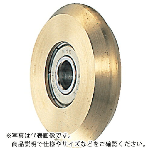 特長：ベアリングを使用していますので耐久力に優れています。用途：ステン枠V型戸車ベアリング入真鍮車など仕様：車輪径D(mm)：50車輪幅B(mm)：11穴径F(mm)：8材質／仕上：車輪：真鍮　●代表画像について 商品によっては、代表画像を...