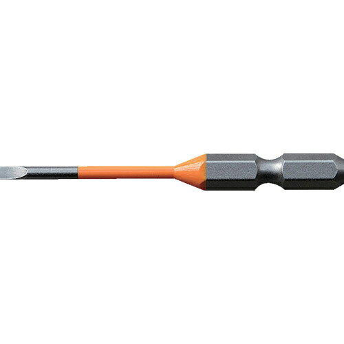 特長：1本で2サイズ使用できます。電動ドライバー装着時に塗装部分が邪魔にならない両端部非塗装です。用途：マイナスネジ回しに。仕様：刃先：［［−］］2.5全長(mm)：65シャンク径(mm)：6.35先端マグネット：あり色：オレンジ塗装色：オ...
