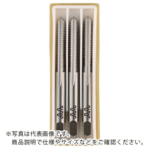 特長：一般的なタップであらゆる方面で使用されています。用途：被削材:炭素鋼、アルミ合金、合金鋼。仕様：精度：JIS2級精度表記：JIS2級呼び寸法：M3ピッチ(mm)：0.5ねじ長さ(mm)：18全長(mm)：46シャンク径(mm)：4シャ...