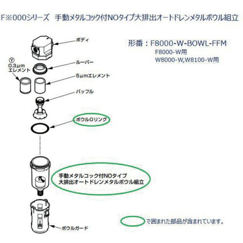 特長：F．R．Lユニット 8000シリーズ用　ボウル組立です。用途：メンテナンス用に仕様：品名：ボウル組立適合機種：W8000,W8100,F8000メンテナンス部品セット内容／付属品：ボウルOリング（1ヶ）、ボウル組立（1ヶ）　●メーカー...