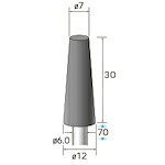特長：セミロングコーンサンダー専用ホルダーです。ご使用には別売サンダーが必要です。適合サンダー：A砥粒 49650〜49653、Z砥粒 49654〜49657用途：曲面、穴部の中仕上げに。仕様：外径(mm)：7幅(mm)：30最高使用回転数...