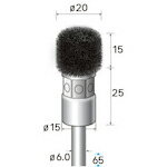 特長：各種金属の表面処理加工に最適な高品質のワイヤーブラシです。全方向に直立毛足があり、底面と側面同時に作業ができます。用途：バリ取りからサビ取り、表面クリーニング等に適します。仕様：毛材：硬鋼外径(mm)：20幅(mm)：15軸径(mm)...