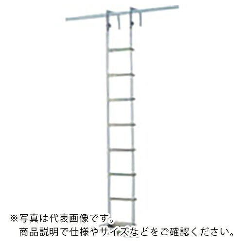 特長：はしご取付金具を交換できます。用途：避難用。仕様：幅(mm)：350長さ(m)：12ロープ径(mm)：12.5上部取付金具：自在金具、ナスカンフック、カラビナ、片ハッカーから選択奥行(mm)：100ステップ幅(mm)：20耐荷重(kg...