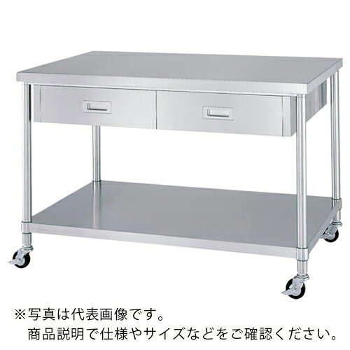 特長：用途に合わせて高さ変更が可能です。（工場オプション）高さ850mm以下同一価格です。直径φ38mm太径パイプ採用の丈夫な作業台です。φ100mmウレタンキャスター付です。用途：研究施設、医療、厨房、各種工場等仕様：間口(mm)：150...