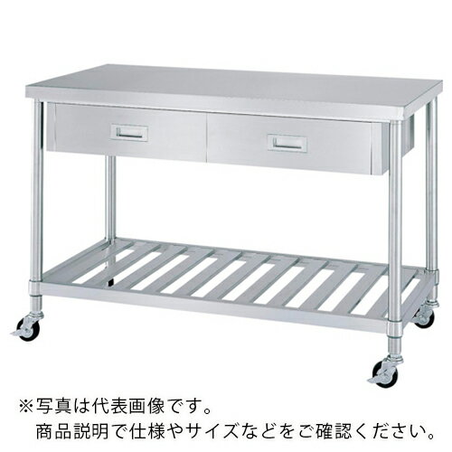 特長：用途に合わせて高さ変更が可能です。（工場オプション）高さ850mm以下同一価格です。直径φ38mm太径パイプ採用の丈夫な作業台です。φ75mmウレタンキャスター付です。用途：研究施設、医療、厨房、各種工場等仕様：間口(mm)：750奥...