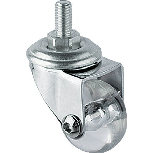 特長：クリアービジュアルで外観性に優れたデザインキャスターです。用途：小物、イス、木製クラフト、玩具のホイール用仕様：許容荷重(daN)：31.4許容荷重(kgf)：32車輪径D(mm)：35車輪幅(mm)：23取付高H(mm)：53.5軸...