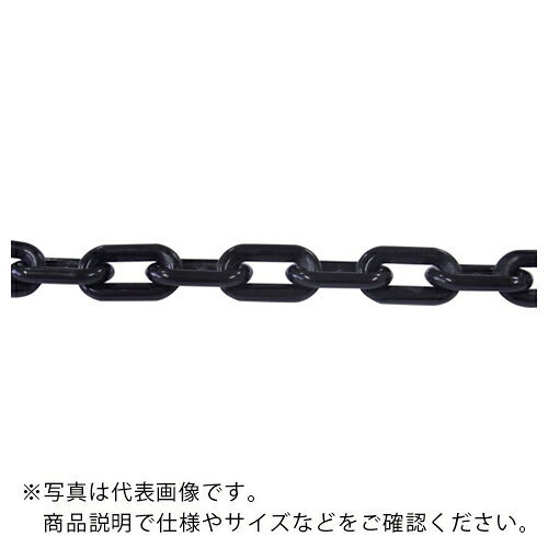 特長：軽量で鮮やかなチェーンです。用途：工場や建設現場など、立入禁止の警告を行いたい場所に。工場・事務所・物流倉庫・商業施設・工事現場などに。仕様：色：黒径(mm)：6.0長さ(m)：30内長P(mm)：23.5内幅W(mm)：7線径d(m...