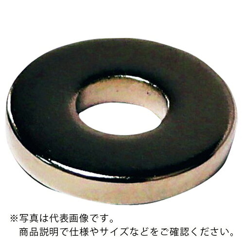 特長：磁石の中で最も高い磁力を持つ永久磁石です。用途：工作機械、鉄製品等への吸着用。仕様：表面磁束密度(T)：0.39吸着力(N)：38.20外径(mm)：16厚さ(mm)：5穴径(mm)：12.0形状：リング型材質／仕上：マグネット：ネオ...