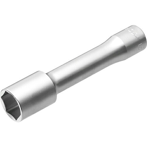 特長：自動車のホイールナットの締め、緩めに使用する専用ソケットレンチです。 全長130mmでボディ形状に合わせた専用設計です。 めっきナット・塗装ナットにやさしいゴムクッション付きです。仕様：差込角(mm)：12.7対辺寸法(mm)：21全...