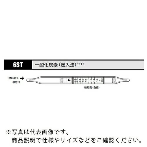 仕様：測定範囲：0.05〜3.2%検知管名：6ST　一酸化炭素(送入法)1箱の測定回数：10測定ガス名：一酸化炭素注意：ガスの種類により校正ができない場合がありますのでご注意ください。測定回数は使用検知管毎に異なります。ご注意ください。　●...