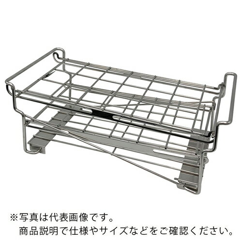 特長：試験管立ての枠を引き上げるだけで組み立てが容易です。組み立てと同時に固定フックが自動的に試験管立てを固定します。独自の収納機構（特許出願中）によりワンタッチで収納できます。用途：材質：ステンレス（SUS304）本体サイズ：281×12...