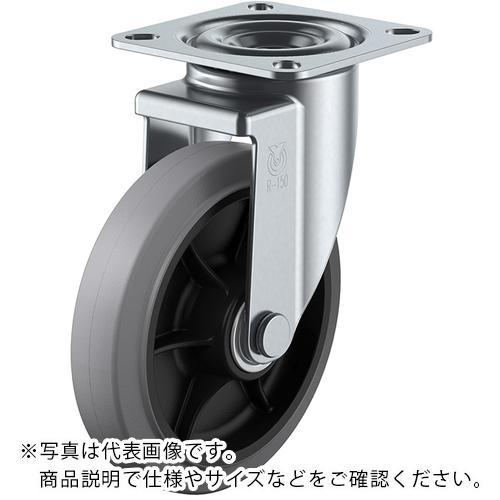 特長：取付ピッチが自在、自在ストッパー付、固定式共に同一です。床面を汚しにくいグレー車輪を使用しています。ホイルが樹脂製のため軽量です。用途：ロールボックスパレットなどに。仕様：許容荷重(daN)：150許容荷重(kgf)：153.0車輪径...