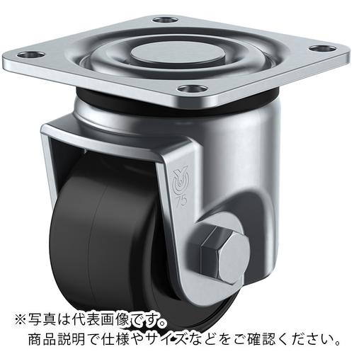 特長：大型機械・装置などの重量物用に小型設計された低床式重荷重用キャスターです。用途：機械装置などの搬入、設置に最適です。仕様：許容荷重(daN)：400許容荷重(kgf)：408車輪径D(mm)：50車輪幅(mm)：38取付高H(mm)：...