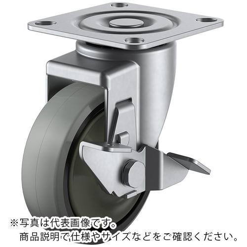 特長：耐水性・耐食性に優れたオールステンレス製金具を使用した標準的な中型キャスターです。耐摩耗性に優れたウレタン車輪を使用しています。ホイール部分にナイロンを使用することにより、軽量に仕上がっています。食品、薬品などを扱う水回りやサビを嫌う...