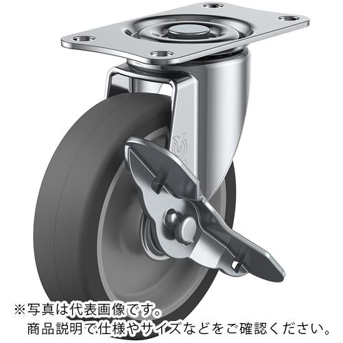 特長：高級感のあるクロムメッキ仕上げです。床面に跡が付きにくい材質です。床面を汚しにくいエラストマー車輪を使用しています。用途：台車や家具、什器に。仕様：許容荷重(daN)：30許容荷重(kgf)：30.6車輪径D(mm)：75車輪幅(mm...