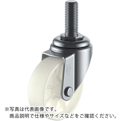 特長：走行性・耐荷重を備えた標準的な小型キャスターです。用途：台車や家具、什器に。仕様：許容荷重(daN)：80許容荷重(kgf)：81.6車輪径D(mm)：75車輪幅(mm)：25取付高H(mm)：97軸長L(mm)：40ねじT：W3/4...
