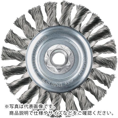 特長：高品位の線材を使用したノット（ひねり）加工品で、高い研削力と研掃力に優れている長寿命品です。特に高い研削性を求められる現場に最適です。用途：溶接業、鉄鋼業、造船業などの現場に。鉄鋼、非鉄金属の研磨、溶接のバリやスラグ・サビの除去などに...