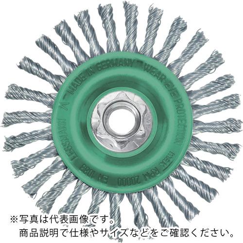 特長：高品位の線材を使用したノット（ひねり）加工品で、高い研削力と研掃力に優れている長寿命品です。パイプの溶接継目の研掃に最適です。用途：パイプライン、配管等の継目のバリ、スラグ除去等に。仕様：外径(mm)：115線径(mm)：0.5厚さ(...