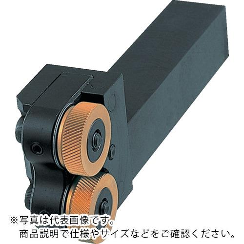 特長：段付ワークのきわまでのローレット加工を解決します。転造式ローレットアヤ目加工用ホルダです。用途：ローレット加工。仕様：幅(mm)：25高さ(mm)：25全長(mm)：151.5加工径(mm)：10〜250適合ローレット駒：KNE06R...
