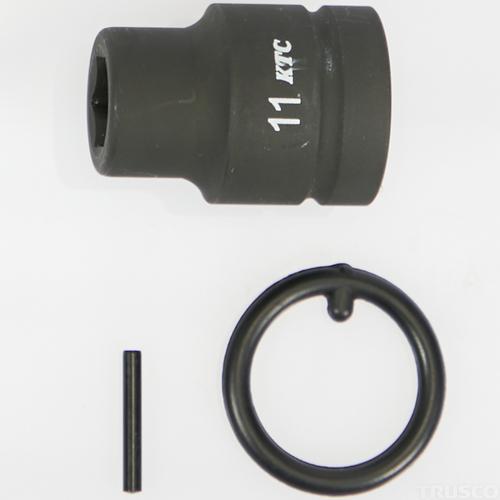 特長：AMBACシステム採用で、使用時のピン飛び出しを防止します。パワーフィット採用で、ボルト・ナットのなめりを防止します。新型リングの採用により、ピン・リングの装着も簡単です。刻印に加え、見やすいサイズ表示を施しています。仕様：差込角(m...