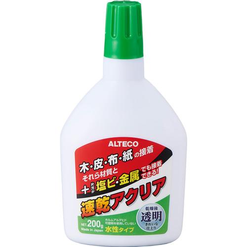 特長：硬化後透明で片面が多孔質材であれば、塩ビ・金属にも接着可能な多用途タイプです。布や皮など風合いを損なわず接着可能な為、手芸・クラフト用途に適します。硬化被膜は柔らかく透明な為、はみ出し部の除去等もきれいに行えます。用途：木・皮・布・紙...