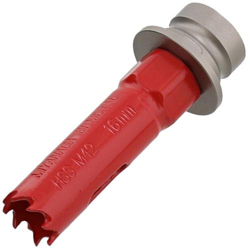 特長：刃先には高級ハイス鋼（M42）材質を使用していますのであらゆる被削材に穴あけができます。切れ味、耐久性に優れた高級ハイス鋼を採用しています。シャンクはオートロック・マニュアルリリースで操作性に優れています。用途：被削材:鋼板（3.2m...