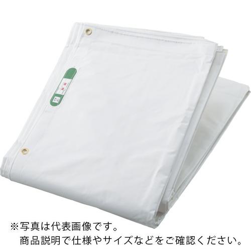 特長：ポリエステル基布に塩ビ防炎加工を施したシートです。用途：燃料油などの保安規制区域内。可燃物類の仮置場で飛散防止または雨水対策で覆う場合。仕様：色：ホワイト幅(m)：1.8長さ(m)：5.4厚さ(mm)：0.28ハトメ数(個)：32ハト...