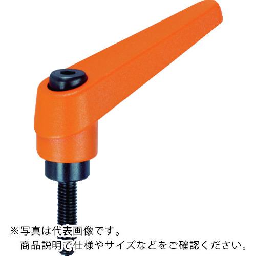 特長：位置調節付クランピングレバーです。レバーを引き上げると内部の噛み合いが離れ任意の位置に動かすことができ、レバーを離せば噛み合います。仕様：ねじ寸法：M6×1.00ねじ長さ(mm)：50回し半径(mm)：45おねじタイプ材質／仕上：ねじ...