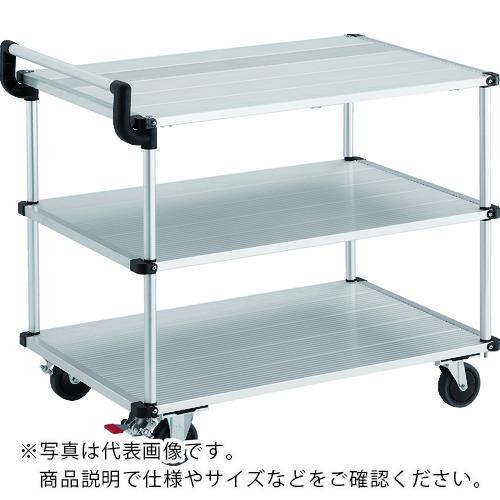 特長：スチール製運搬車に比べて非常に軽量なアルミ製運搬車です。キャスターに省音キャスターを採用しているため、静かな走行が特徴です。コーナー部には鉄製の金具を採用しているため、丈夫なつくりになっています。仕様：均等荷重(kg)：200長さ(m...