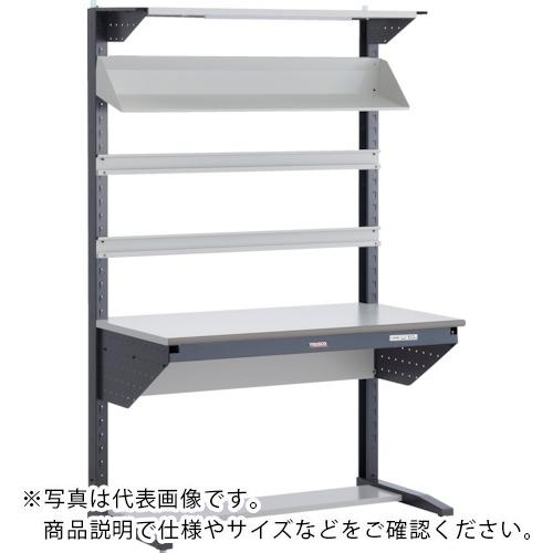 特長：レールハンガーを利用することで工具などの吊り下げ使用が可能です。生産する製品の工程数に合わせて、組み立て・梱包ラインが簡単に組み替えできます。天板表面はメラミン樹脂を使用しています。耐熱性が高く硬度が高いため傷が付きにくくなっています...