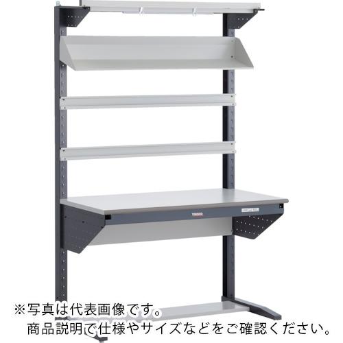 特長：レールハンガーで工具などの吊り下げ使用が可能です。生産する製品の工程数に合わせて、組み立て・梱包ラインが簡単に組み替えできます。天板表面はメラミン樹脂を使用しています。耐熱性が高く硬度が高いため傷が付きにくくなっています。天板面高さは...