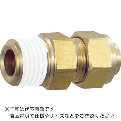 特長：ねじ部にシール加工を施しています。耐圧、耐震動性に優れます。用途：空圧、油圧、水圧用。仕様：接続口径：R1/4呼び径：R1/4使用流体：水・空気・油適合チューブ外径(mm)：6使用流体：水・空気・油液体温度：0〜100℃使用圧力：1M...