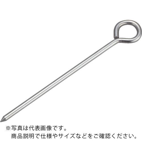 特長：ステンレスでサビに強いです。用途：ロープなどの固定に。各種テント、タープ設営、園芸、区画ロープ設置などに。仕様：首下長(mm)：160幅(mm)：33径(mm)：6内径(mm)：20材質／仕上：ステンレス（SUS304）　●代表画像に...